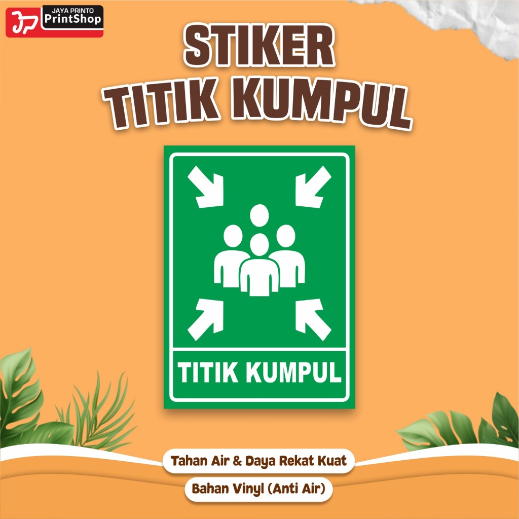 Jual Stiker K3 Titik Kumpul Tahan Air_STICKER | Shopee Indonesia