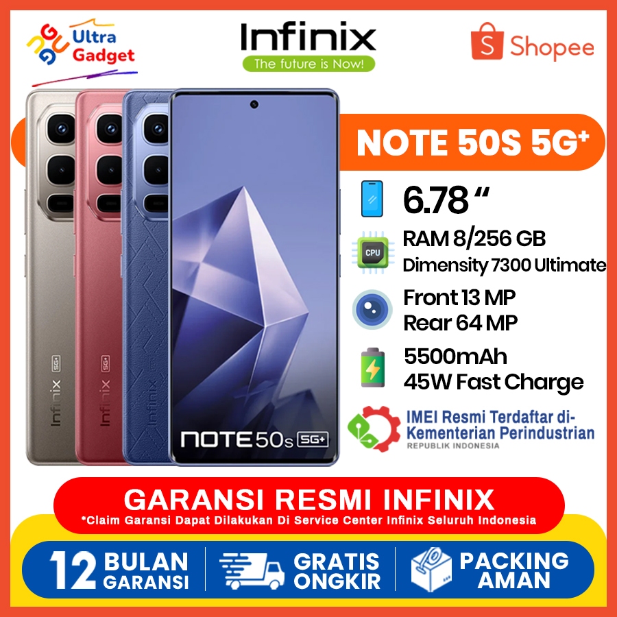 Jual Infinix Note 50S 5G NFC [8GB+256GB] Front 13MP - Garansi Resmi 1 ...