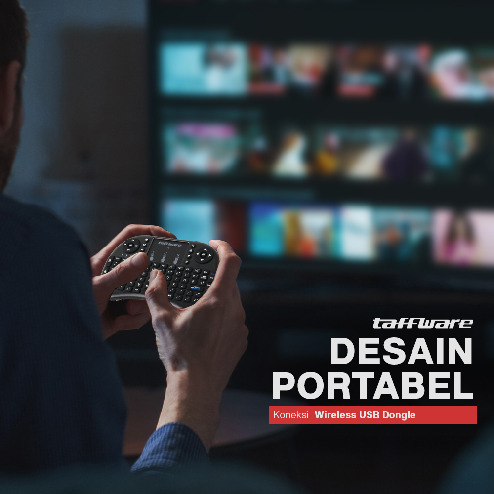 Jual PROMO TAFFWARE KEYBOARD WIRELESS MINI 2.4GHZ WITH TOUCHPAD AIR ...