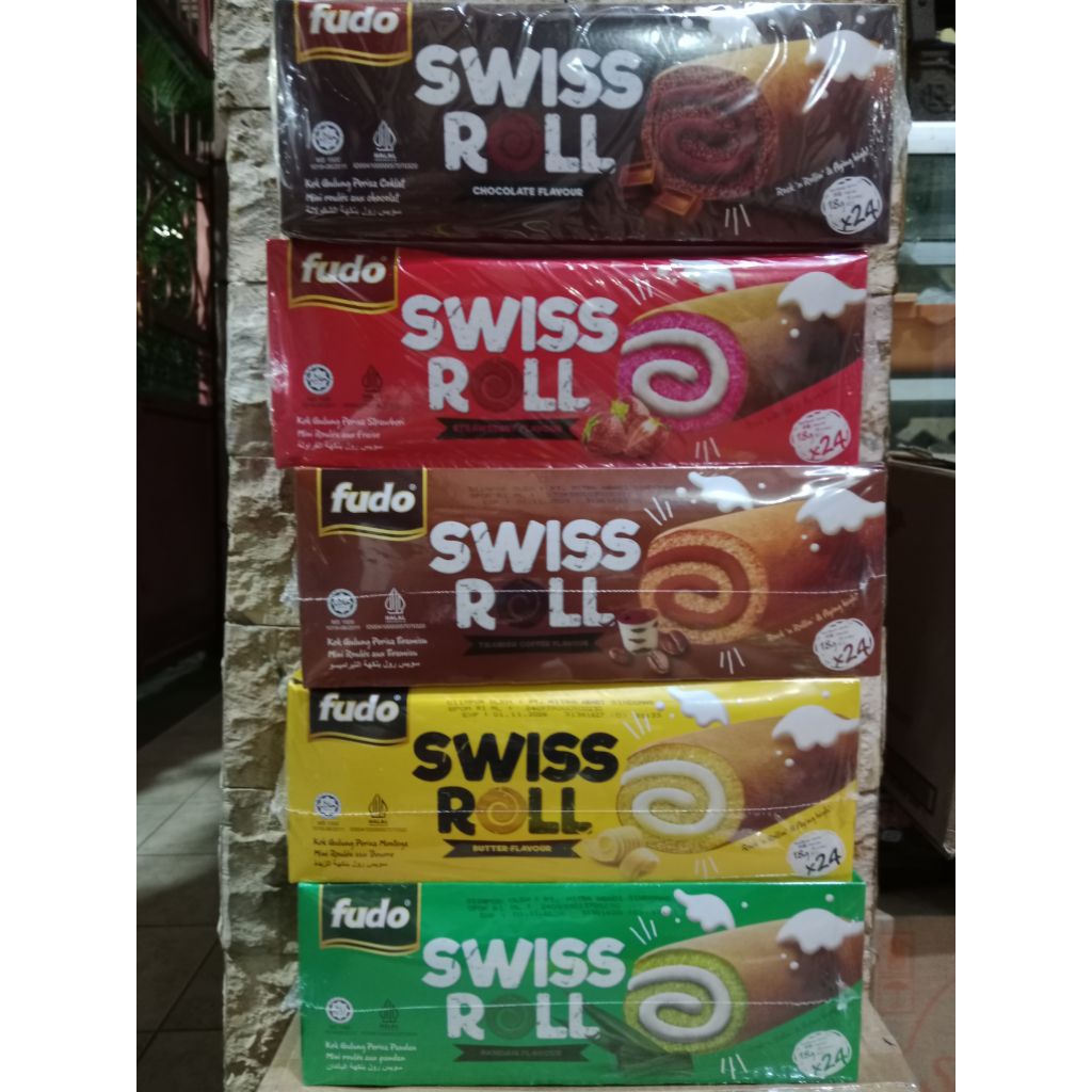 Jual Swiss Roll / Roti Gulung Fudo ( HALAL) 24 bks @ 18 gr | Shopee ...