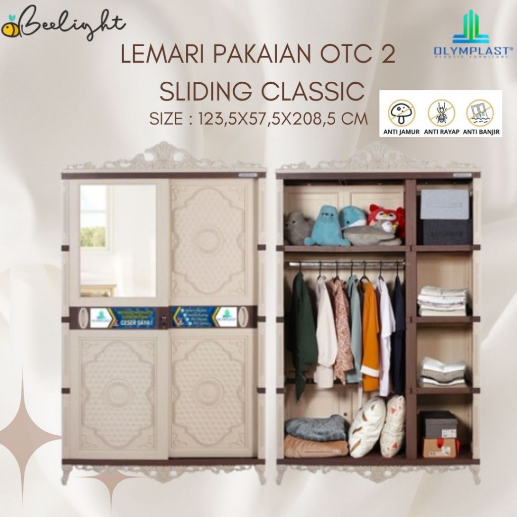 Jual OLYMPLAST LEMARI PAKAIAN OTC 2 SLIDING CLASSIC | Shopee Indonesia