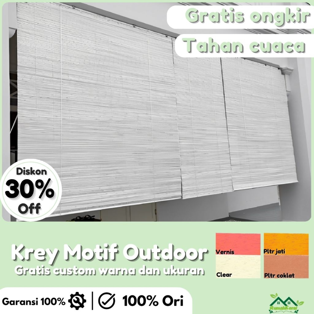 Jual Krey Bambu Sawit Outdoor Ukuran 240/250 Meter Tahan Cuaca Bisa ...