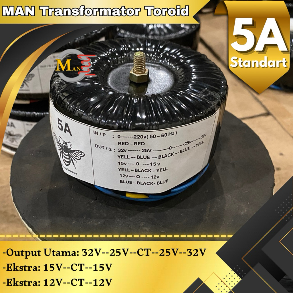 Jual Trafo Toroid Donat 5A CT 32v 25v (Lengkap Baut Pemasangan dan ...