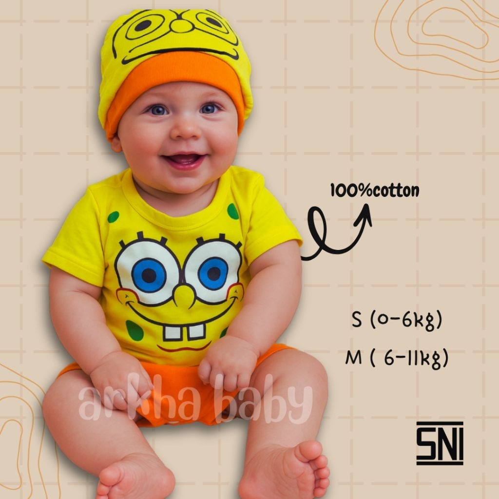 Jual BAJU BAYI JUMPER BAYI KOSTUM BAYI MOTIF SPONGEBOB/ BAJU BAYI ...