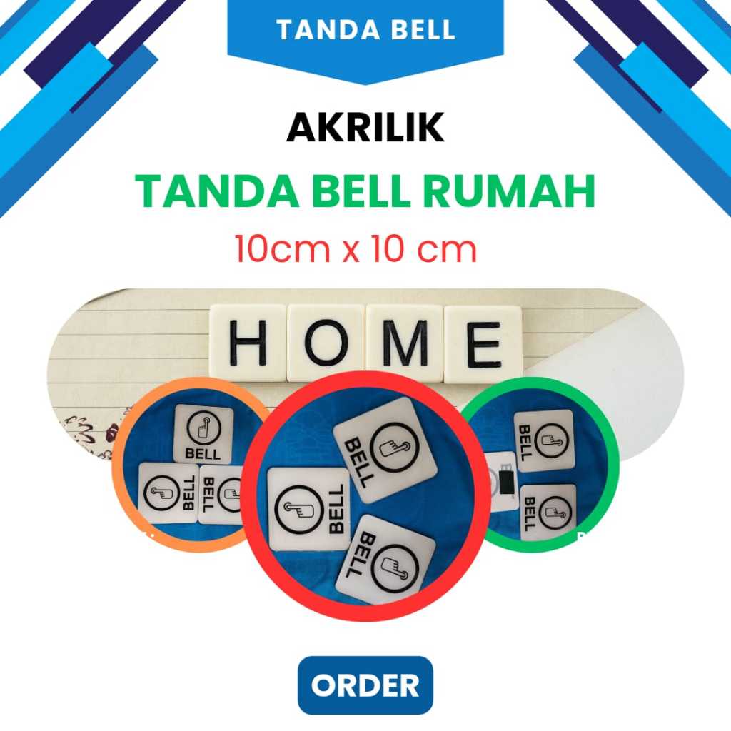 Jual Tanda Bell Pintu Rumah Bahan Akrilik 10cm x 10cm | Akrilik Tanda Bell Pintu Rumah 10cmx10cm ...