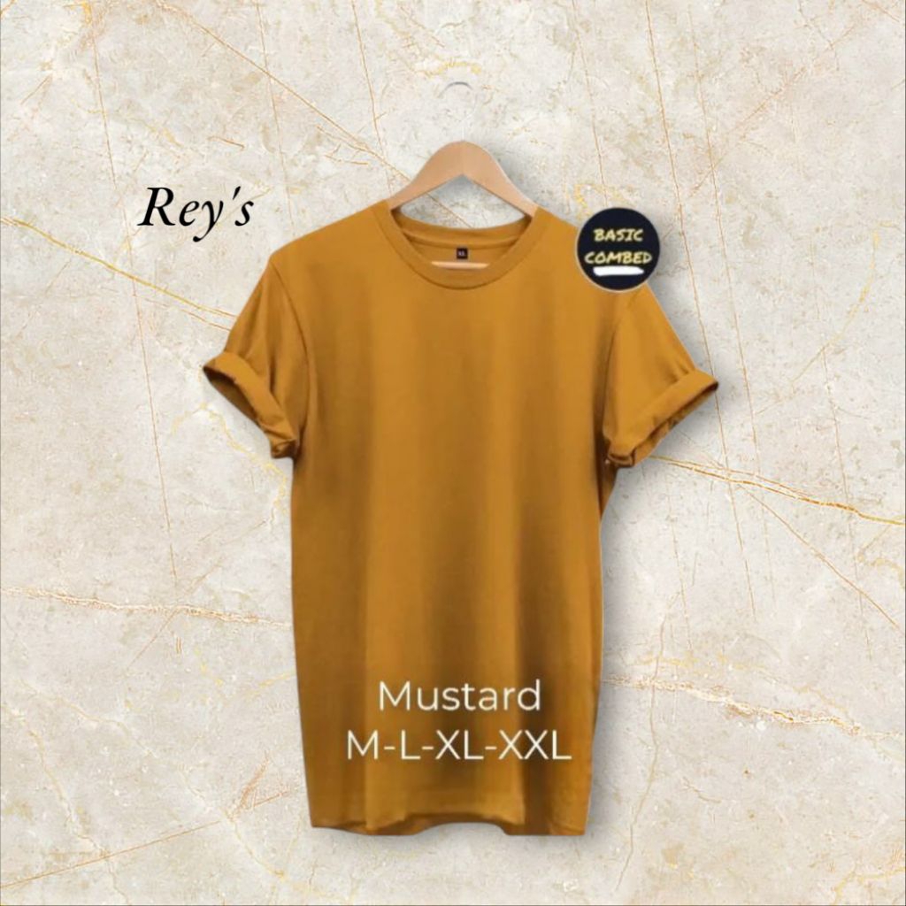 Jual KAOS POLOS CUTTON COMBED 30S kaos polos warna mustard/kuning kaos ...