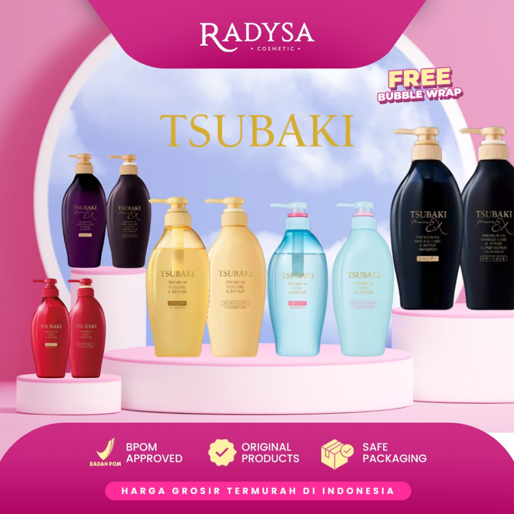 Jual RADYSA - Tsubaki Shampoo - Conditioner Kemasan Baru 450ml || Shampo Premium Cool & Repair ...