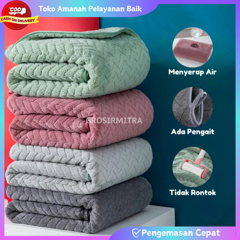 Jual Handuk Mandi Dewasa Jumbo 85X170cm Handuk Microfiber Dewasa Perlengkapan Mandi Embos Zigzag ...