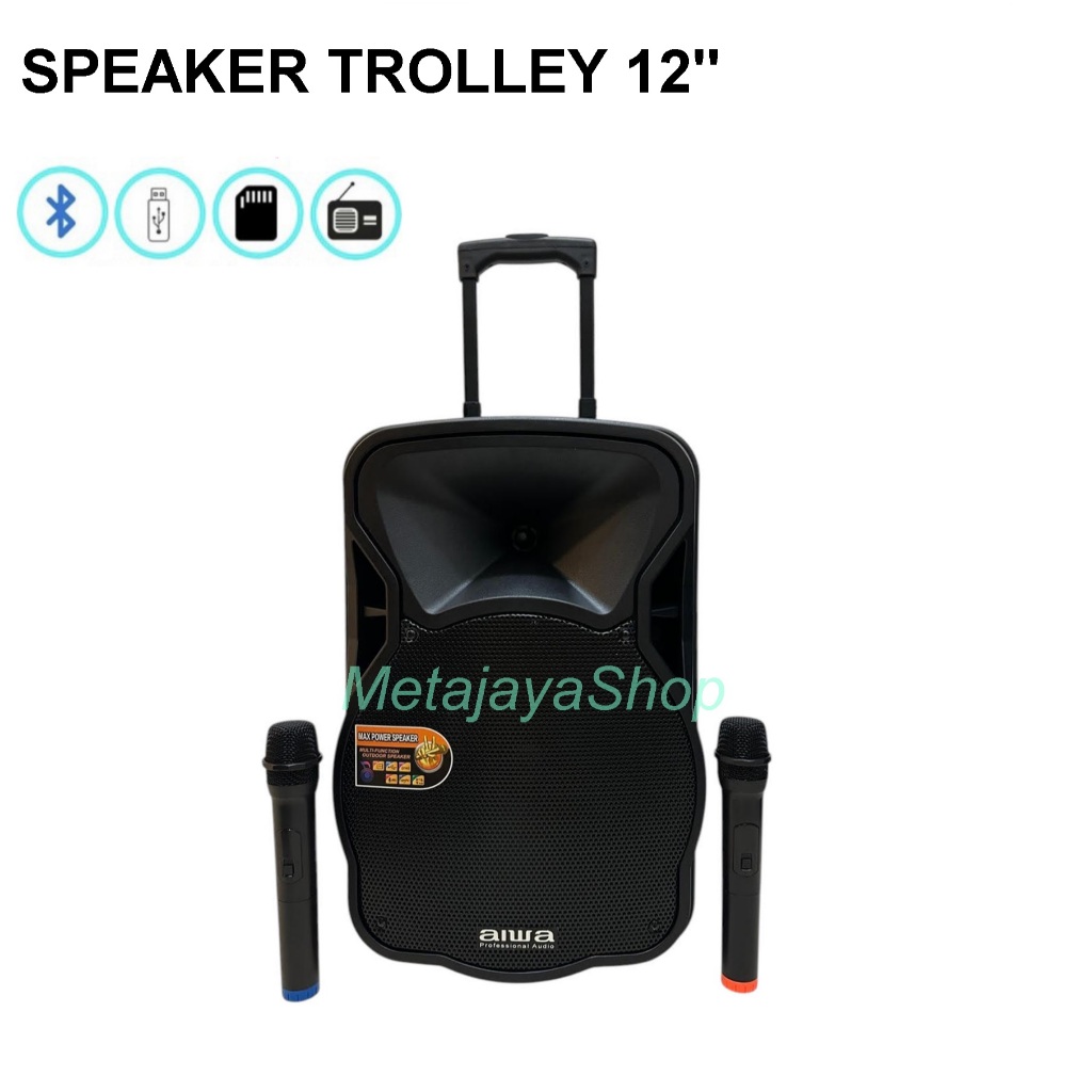 Jual Speaker Portable 12" Speaker Trolley aiwa 12 inch | Shopee Indonesia