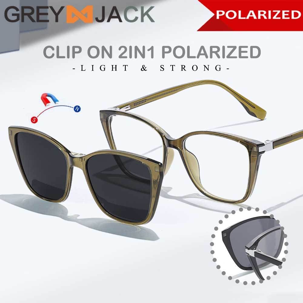 Jual Grey Jack Kacamata Clip On 2in1 Model Cat Eye TR90 Fashion Wanita Bisa Minus Antiradiasi ...