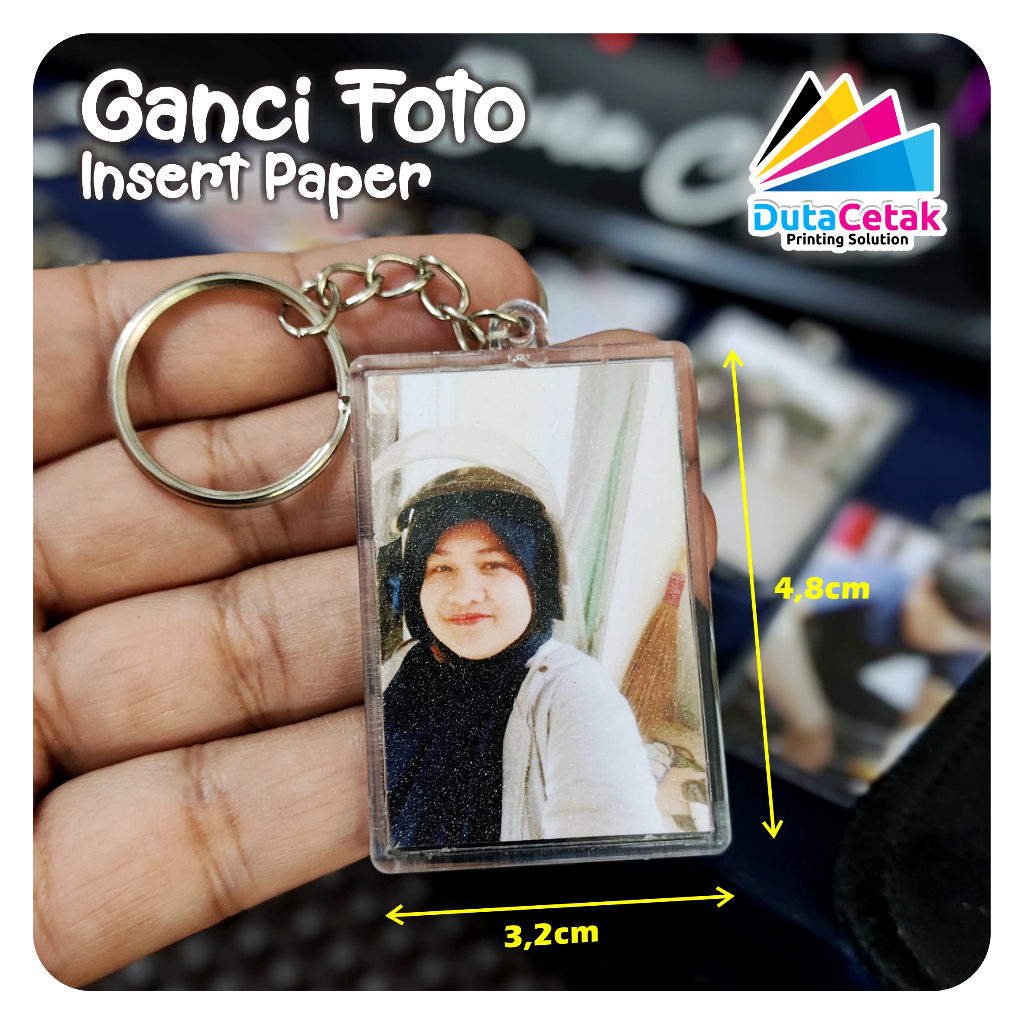 Jual Cetak Ganci Gantungan kunci foto Custom insert paper 1 sisi ...