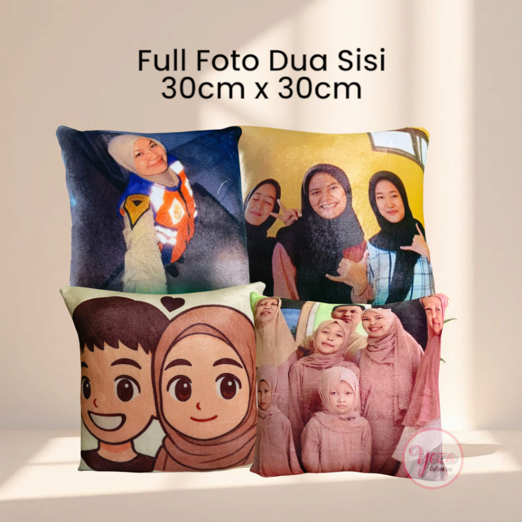 Jual Bantal Foto Custom 30x30cm Full Foto Free Edit | Hadiah | Shopee ...