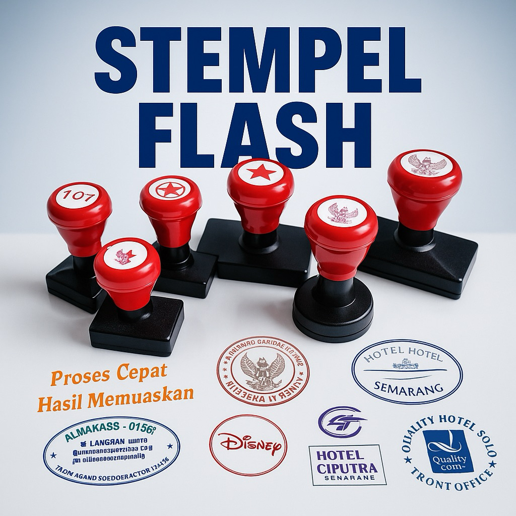 Jual Stempel Flash Otomatis Nama Custome Logo Toko Perusahaan Gratis ...