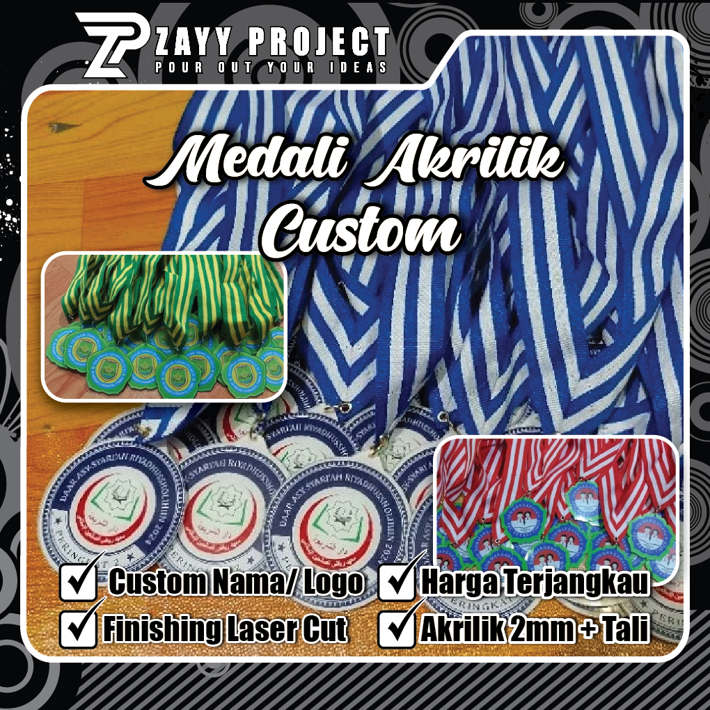 Jual Mendali Akrilik Custom/Mendali Wisuda/Mendali Juara/Mendali ...