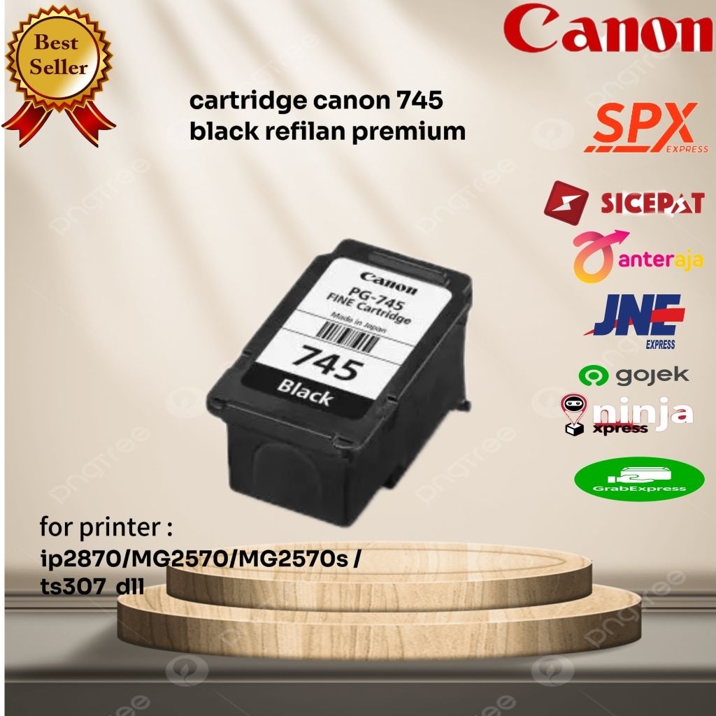 Jual cartridge canon 745 black siap pakai/competibel | Shopee Indonesia