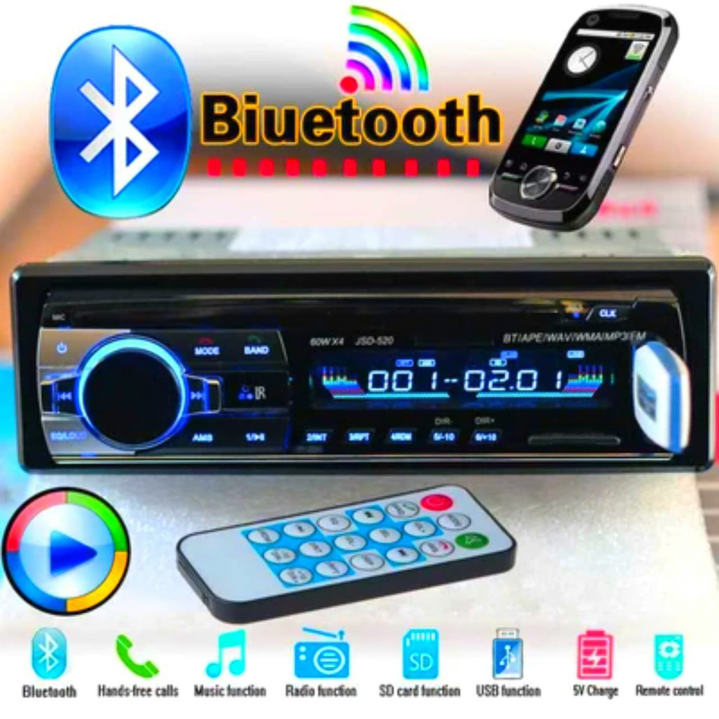 Jual Nozu Tape Audio Mobil Multifungsi Bluetooth USB MP3 FM Radio JSD-520 LCD Phone Call ...