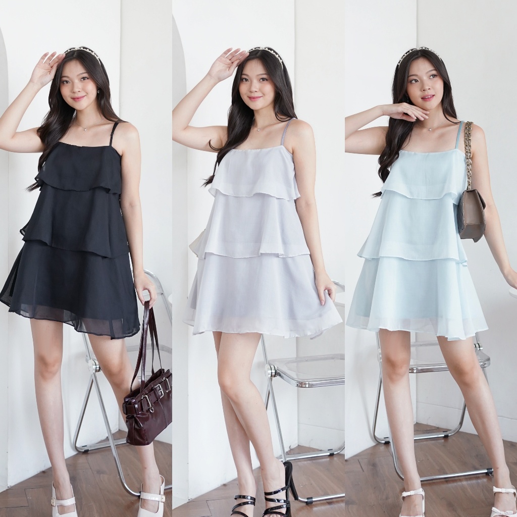 Jual STF Label – Serena Dress – Dress Satin Grade A & Chiffon Premium ...