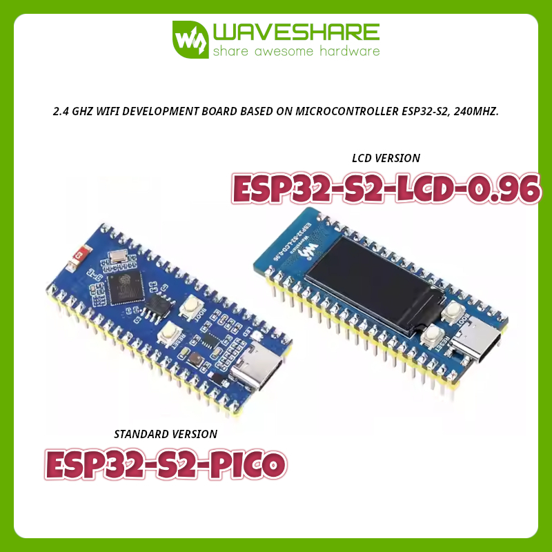 Jual WAVESHARE ESP32-S2 MCU WIFI DEVELOPMENT BOARD 240MHZ 2.4 GHZ WIFI OPTIONAL LCD PIN HEADER ...