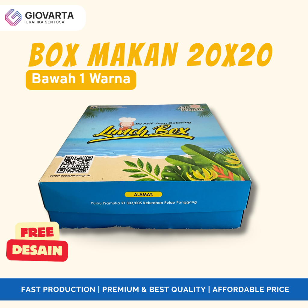 Jual Box Makanan / Paper Box / Lunch Box Paper Custom Desain Ukuran ...