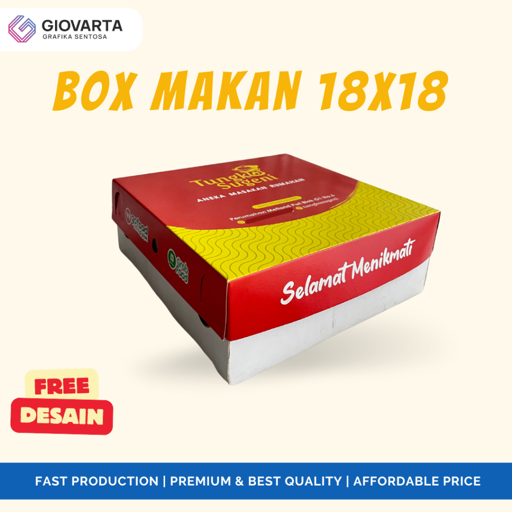 Jual Box Makanan / Lunch Box Paper / Paper Box Lunch Custom Desain ...