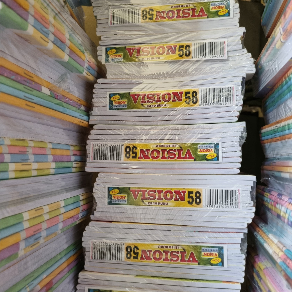 Jual ! READY SIAP KIRIM !1 PACK BUKU TULIS VISION 58 LEMBAR / BUKU ...
