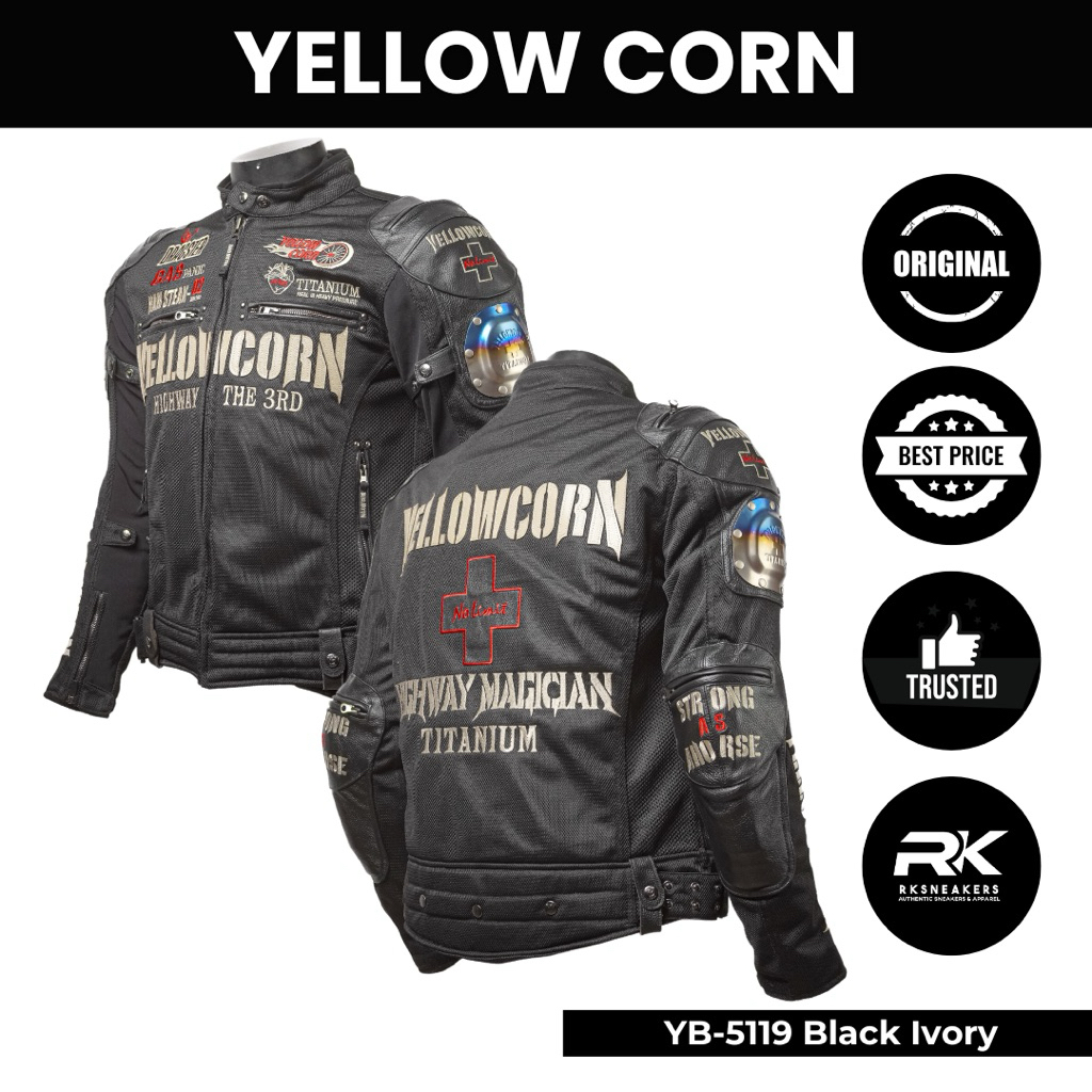 Jual Yellow Corn Jacket YB-5119 Black Ivory (Full Protector) 100% ...