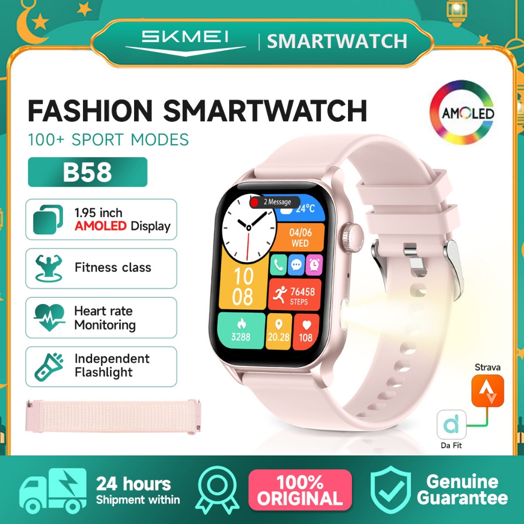 Jual SKMEI B58 Smartwatch Amoled Touch Screen IP67 Waterproof Jam ...