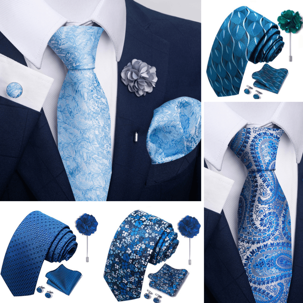 Jual KIAMA - Dasi Set Biru Blue Terang Navy Kabinet Motif Premium Dasi ...