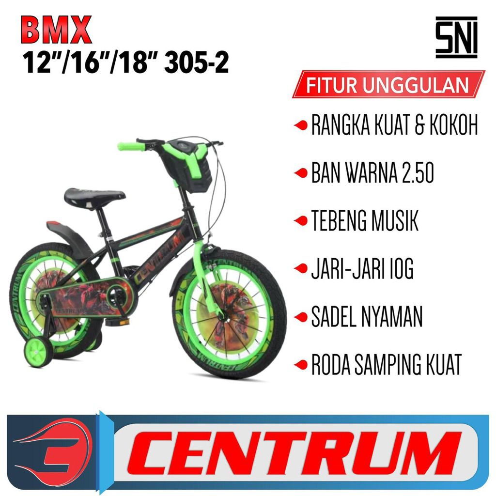 Jual SEPEDA ANAK LAKI-LAKI BMX 12, 16, 18 INCH CENTRUM BAN TANGGUNG 2.5 ...