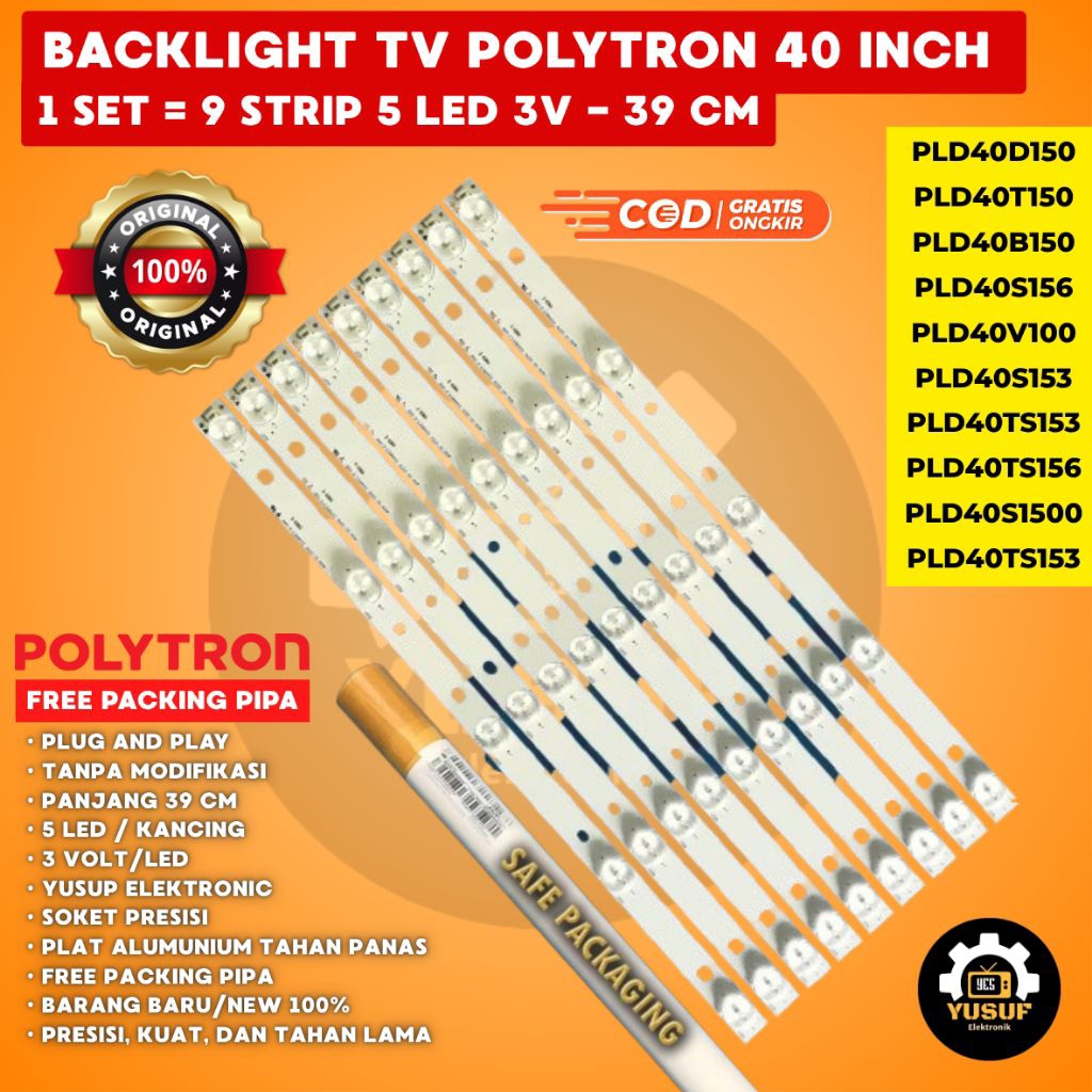 Jual BACKLIGHT LED TV POLYTRON 40 INCH PLD 40S150 PLD 40S153 PLD 40S156 ...