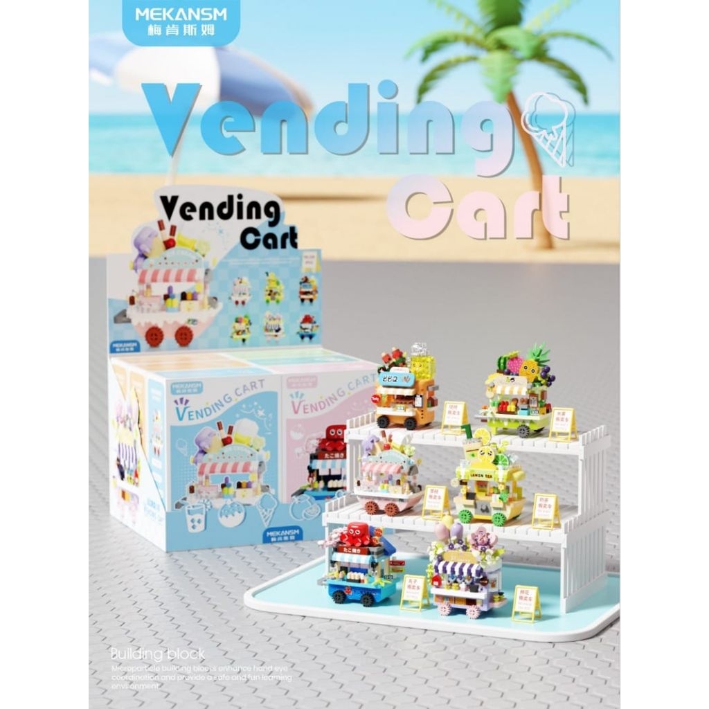 Jual MEKANSM Vending Cart Street Snack Selling Car Building Block ...