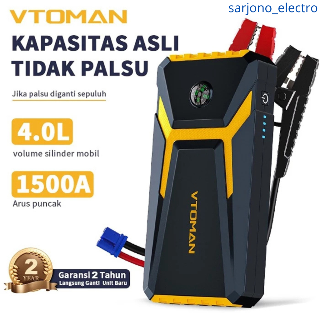 Jual Vtoman V6 PRO 10000 mAh Jump Starter Aki Mobil Motor Power Bank ...