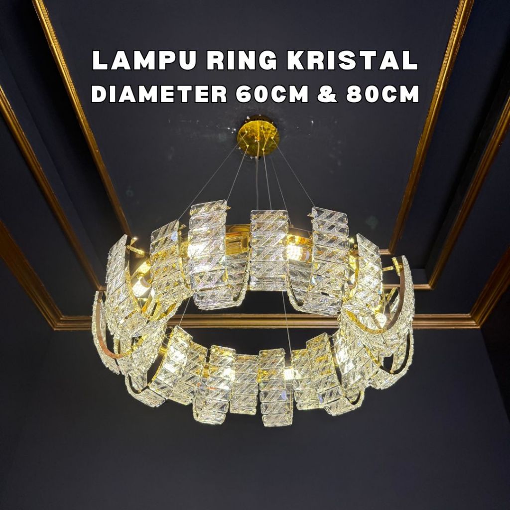 Jual Lampu Kristal Ring Gantung Ruang Tamu - Diameter 60cm & 80cm | Shopee Indonesia