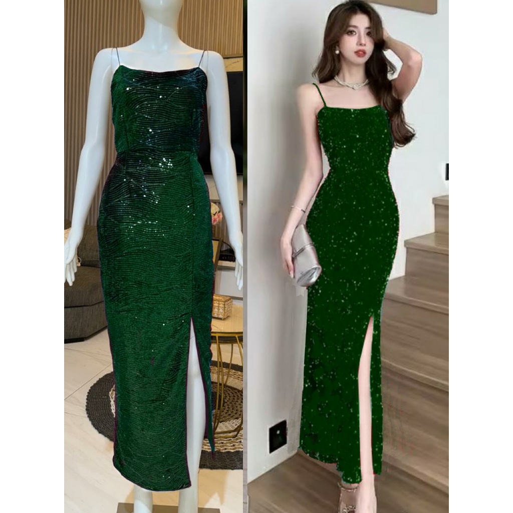 Jual Long Dress Sequin Chaiz | Shopee Indonesia