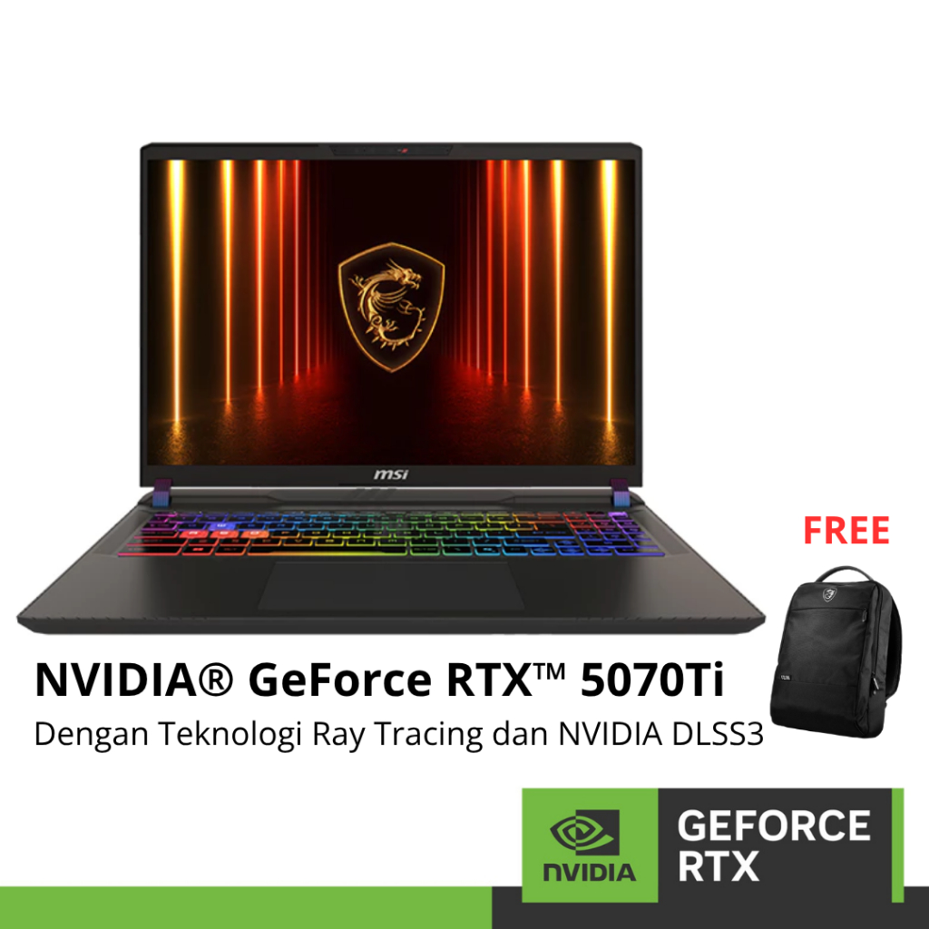 Jual MSI Vector 16 HX Ai Ultra 7 255HX RTX5070Ti RAM 16GB 512SSD 16 ...