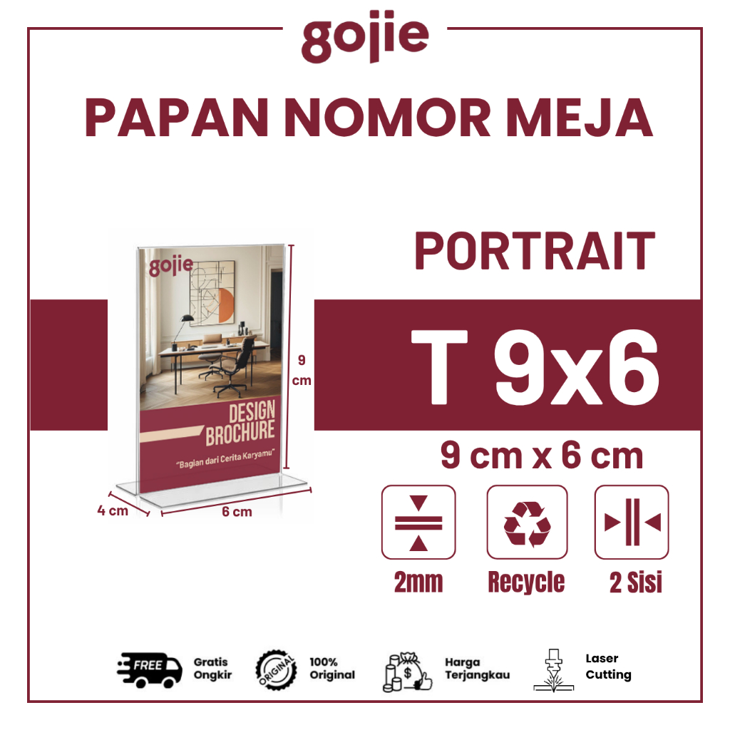 Jual STAND KARTU NAMA ACRYLIC | PAPAN KARTU NAMA MEJA PANITIA 9x6 2 ...