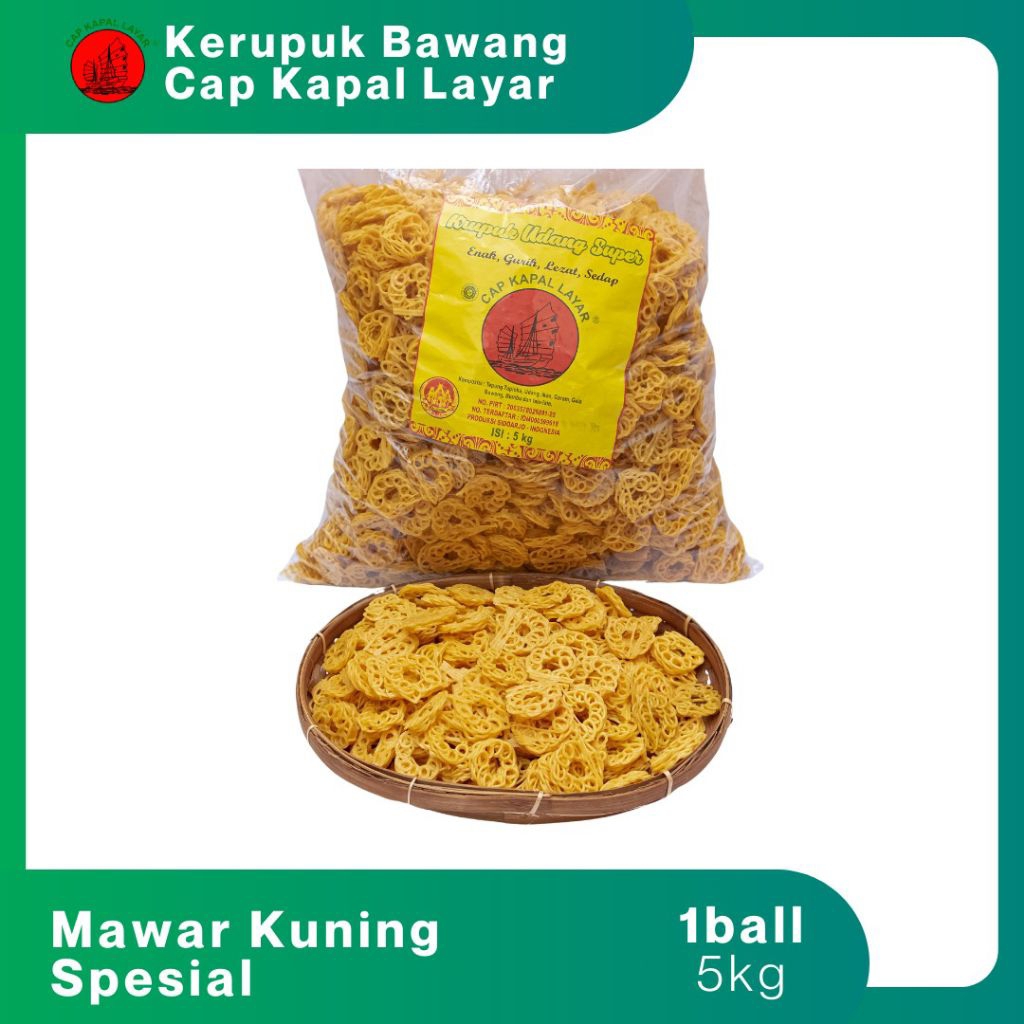 Jual Kerupuk Mawar Spesial Cap kapal Layar Gurih & Renyah 5 kg/ ball ...
