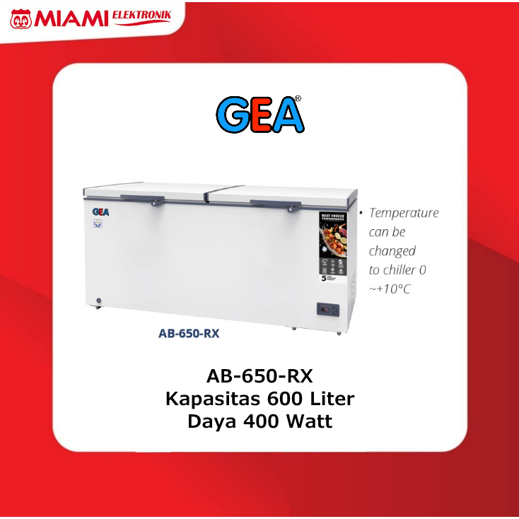 Jual GEA AB-650-RX / AB650RX / AB650 Chest Freezer 600 Liter 400 Watt Chiller - Freezer Mode ...