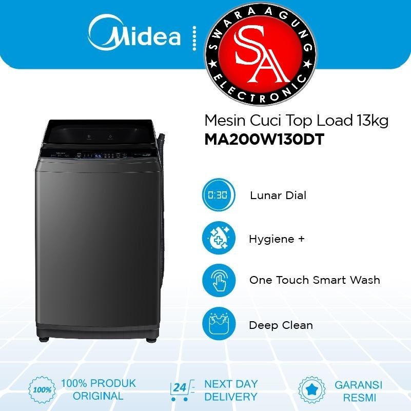 Jual Mesin Cuci Top Loading 13 Kg Midea Type : MA200W130DT - Lunar Dial ...