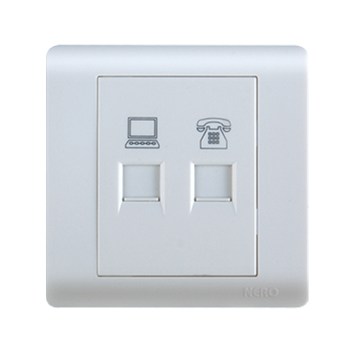 Jual NERO Telephone + Data Outlet CAT5e CASA F16 White F16PHPC-W ...