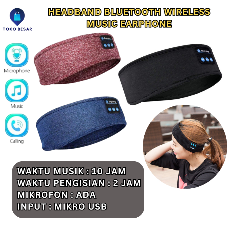 Jual Headband Bluetooth Healife Musieband Wireless Bluetooth Music ...