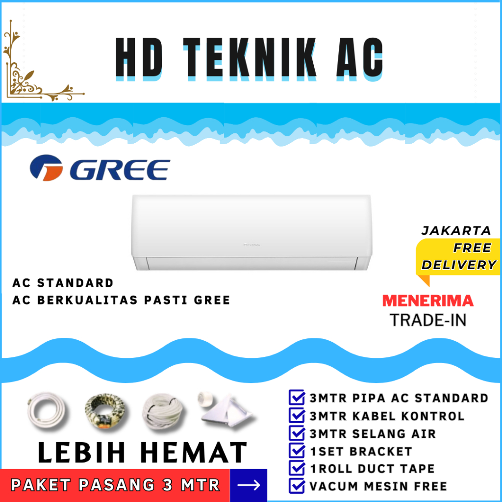 Jual AC GREE SPLIT 1,5PK - 2PK STANDARD GWC-12MOO5A/S /N1A GWC-18MOO5A ...