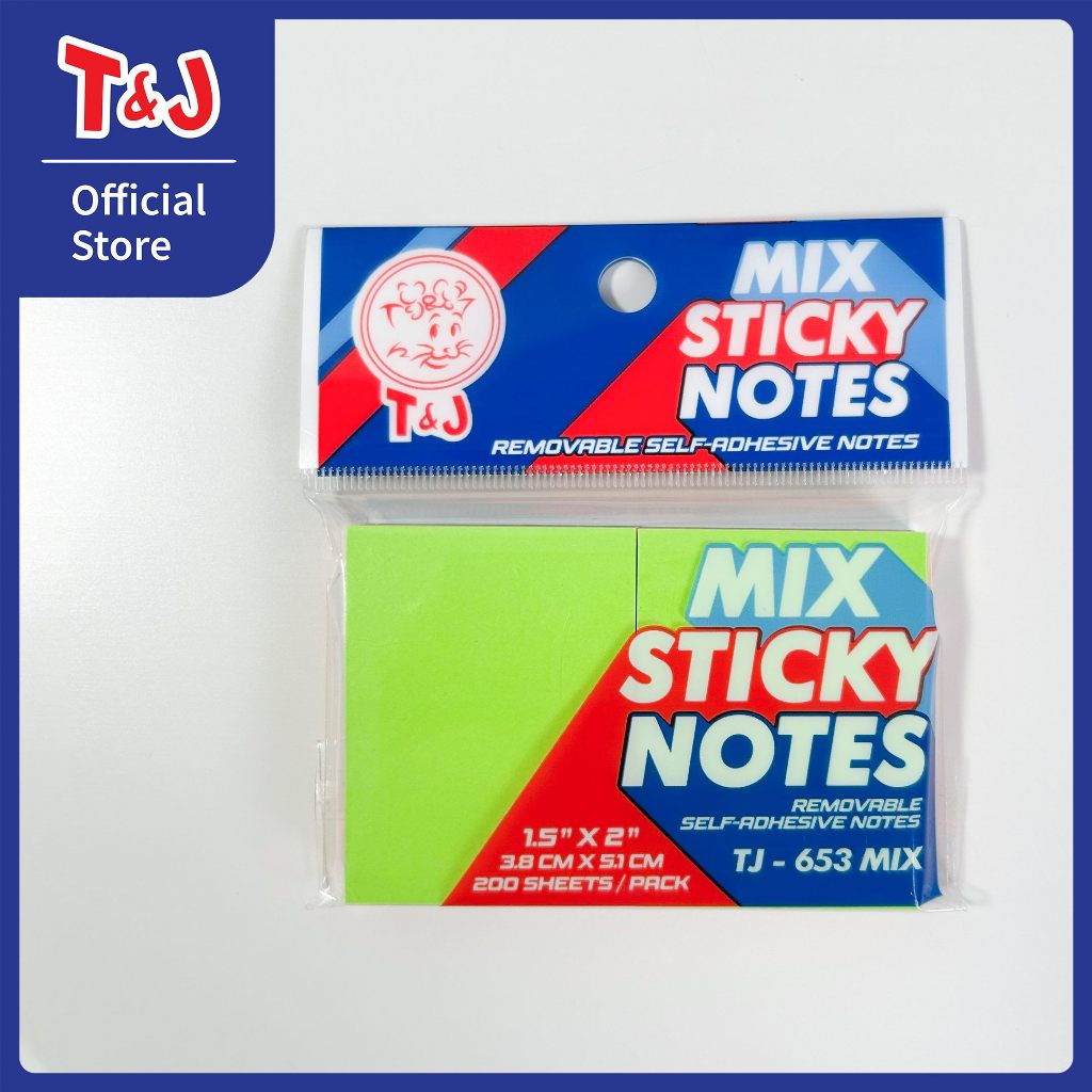 Jual T&J Labels Sticky Notes TJ - 653 Mix | Shopee Indonesia