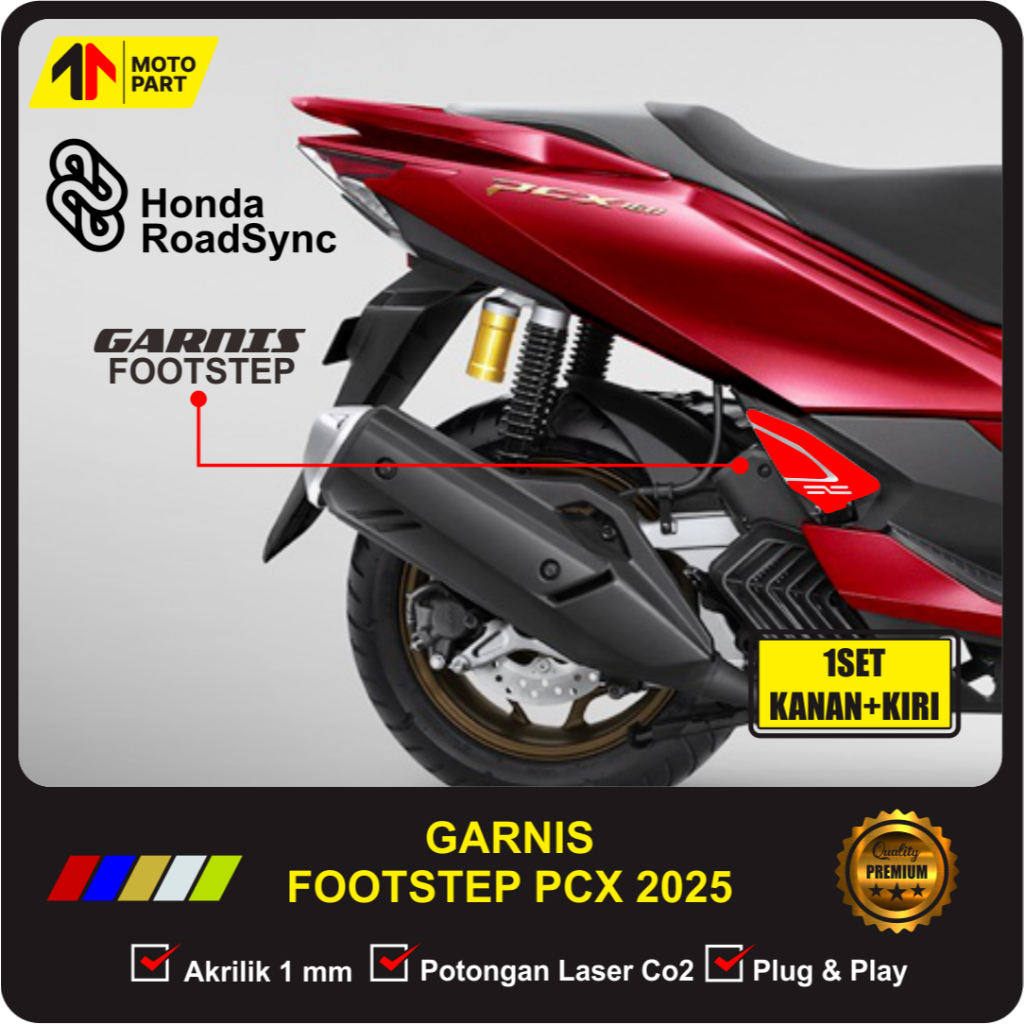 Jual GARNIS AKRILIK UNTUK FOOTSTEP PCX 2025 (RoadSync) | Shopee Indonesia