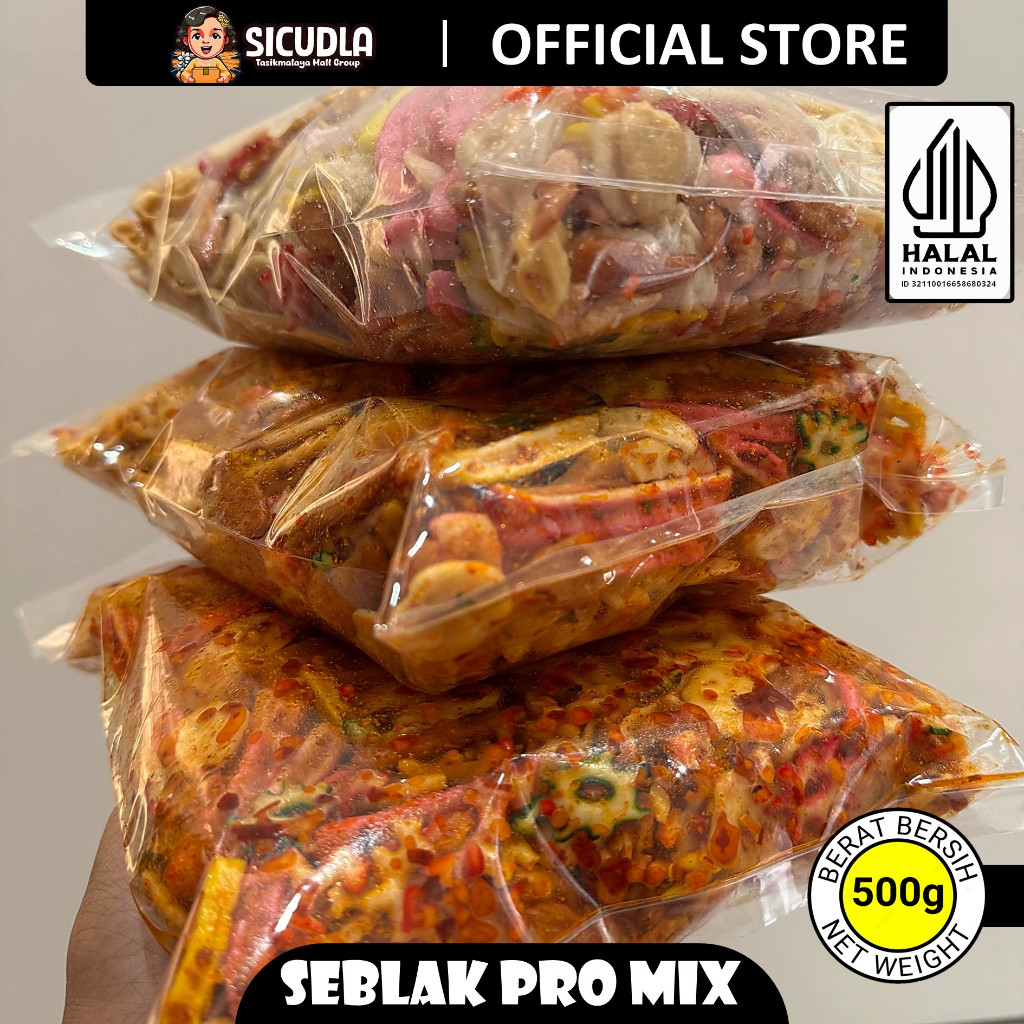 Jual 500gr - SEBLAK PRO MIX SICUDLA - 6 JENIS KERUPUK - PEDAS CHILI OIL ...
