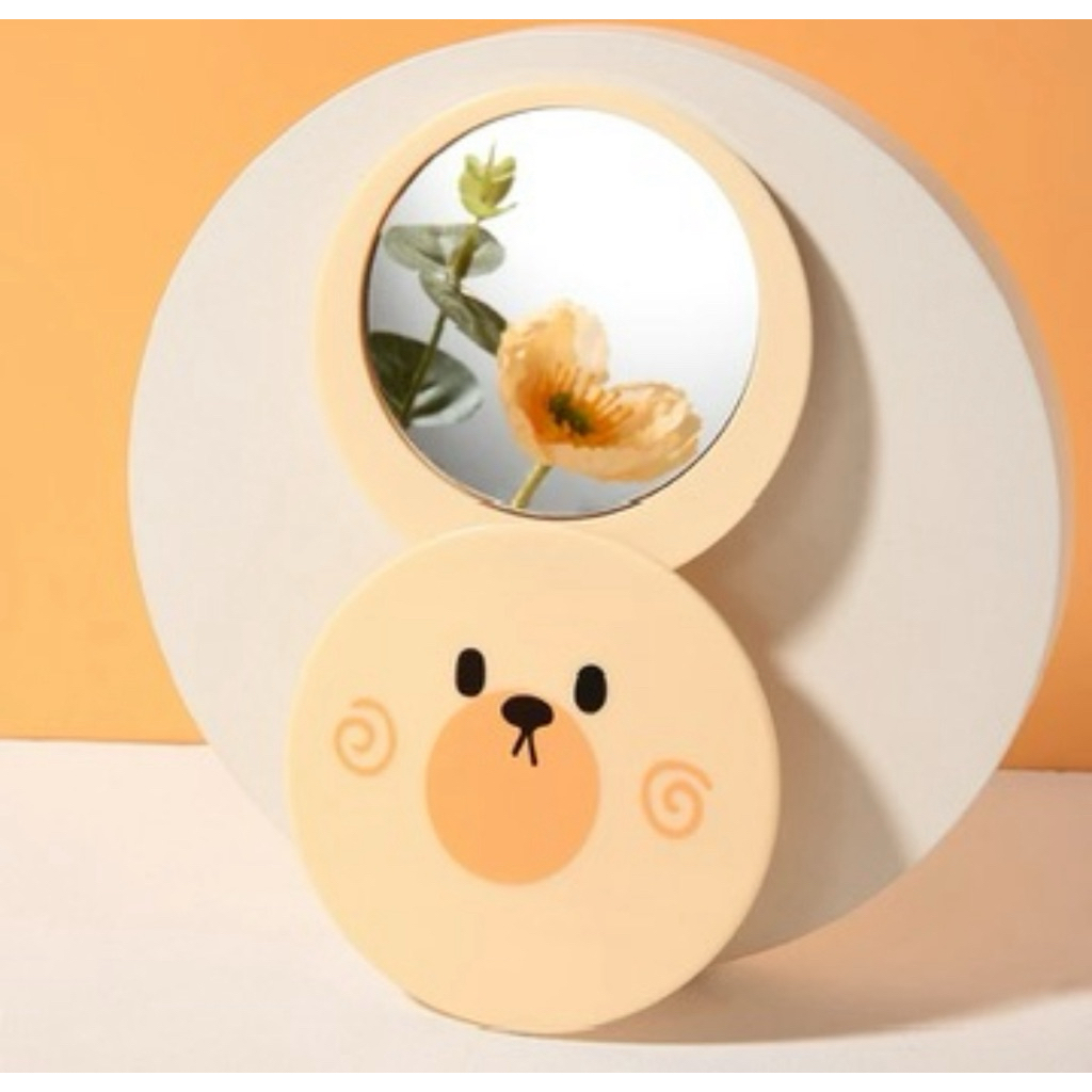Jual Kaca Mini Cermin Bulat Motif Karakter Cermin Make Up Travelling ...