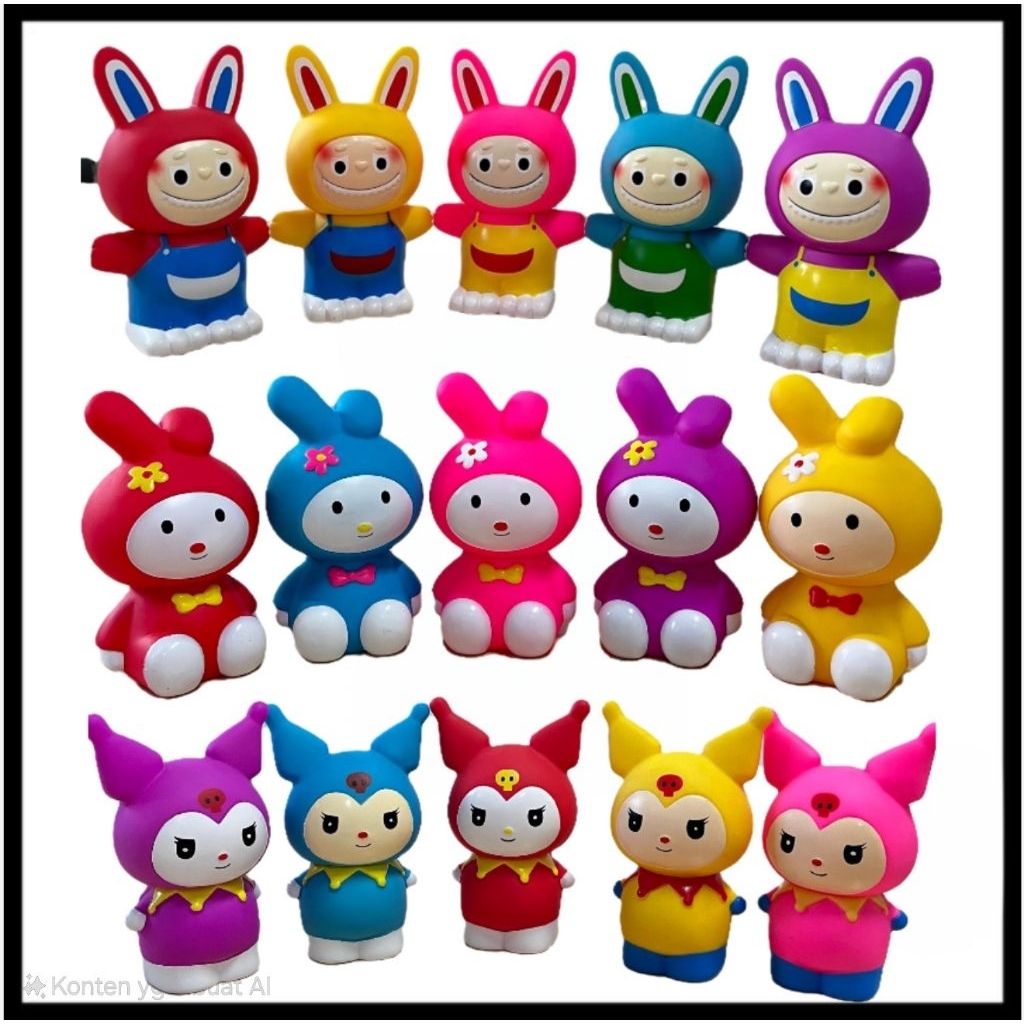 Jual MAINAN BONEKA KARET ENCIT SANRIO LABUBU ADA LAMPU/KUROMI/MELODI ...