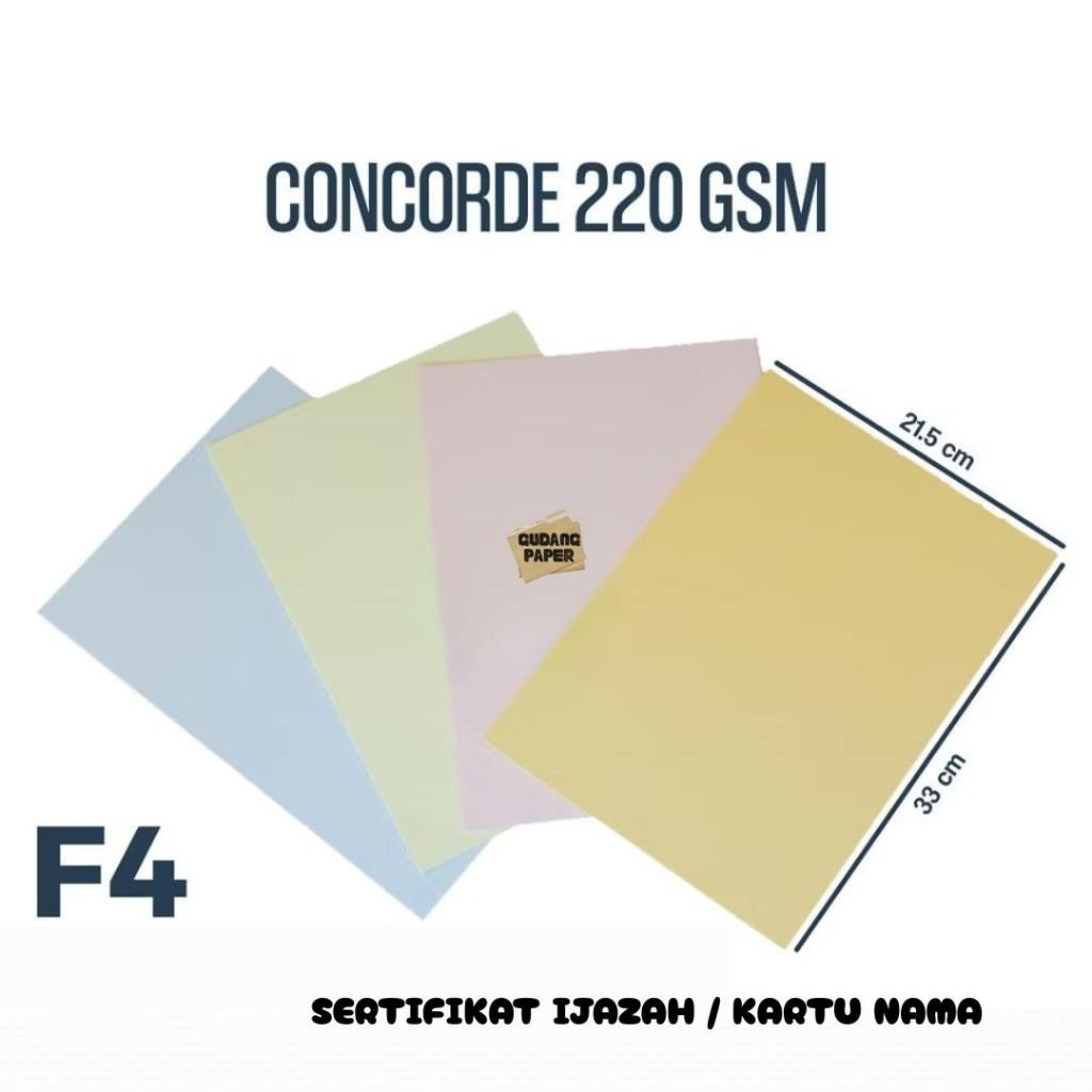 Jual Kertas Concorde F4 220 gr isi 500 lembar / Kertas Concorde F4 ...
