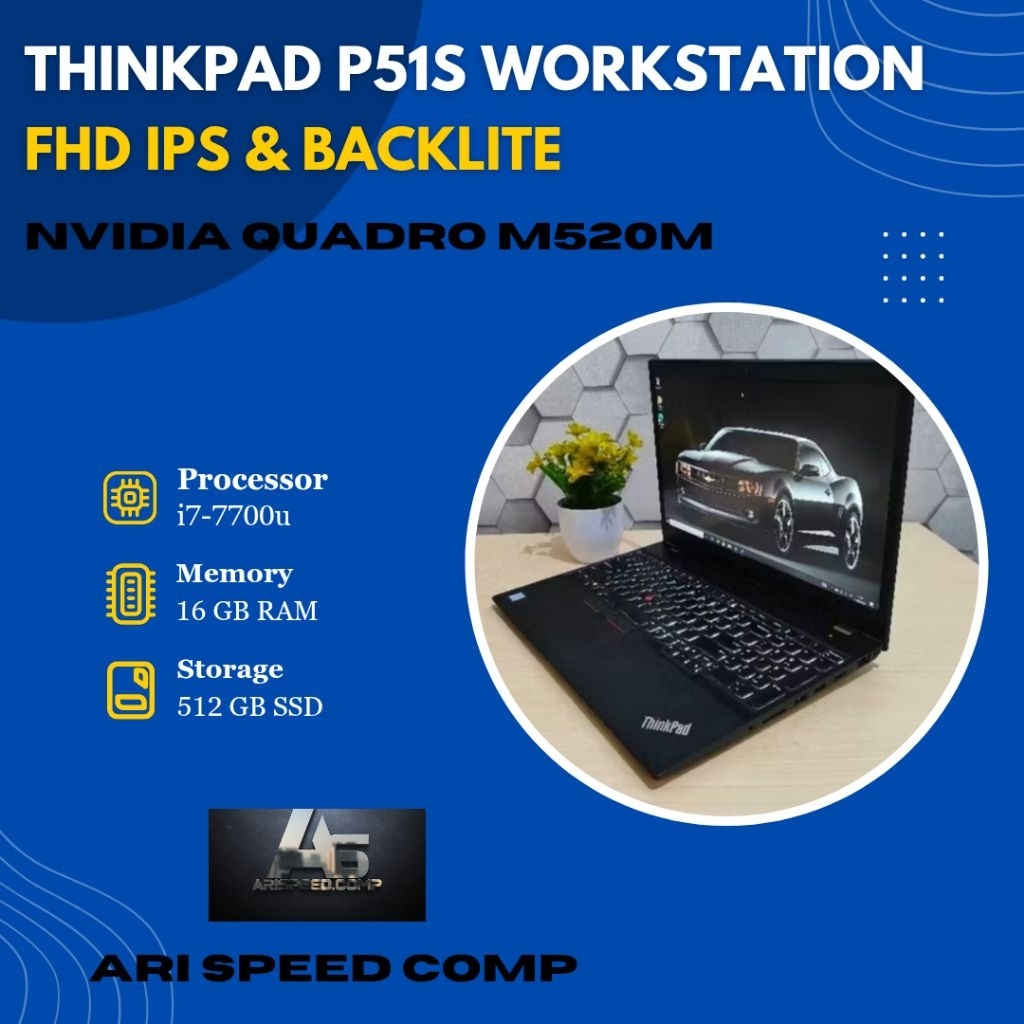 Jual THINKPAD WORKSTATION P51s I7-7500U RAM 8GB/SSD 256GB SATA/BACKLITE ...