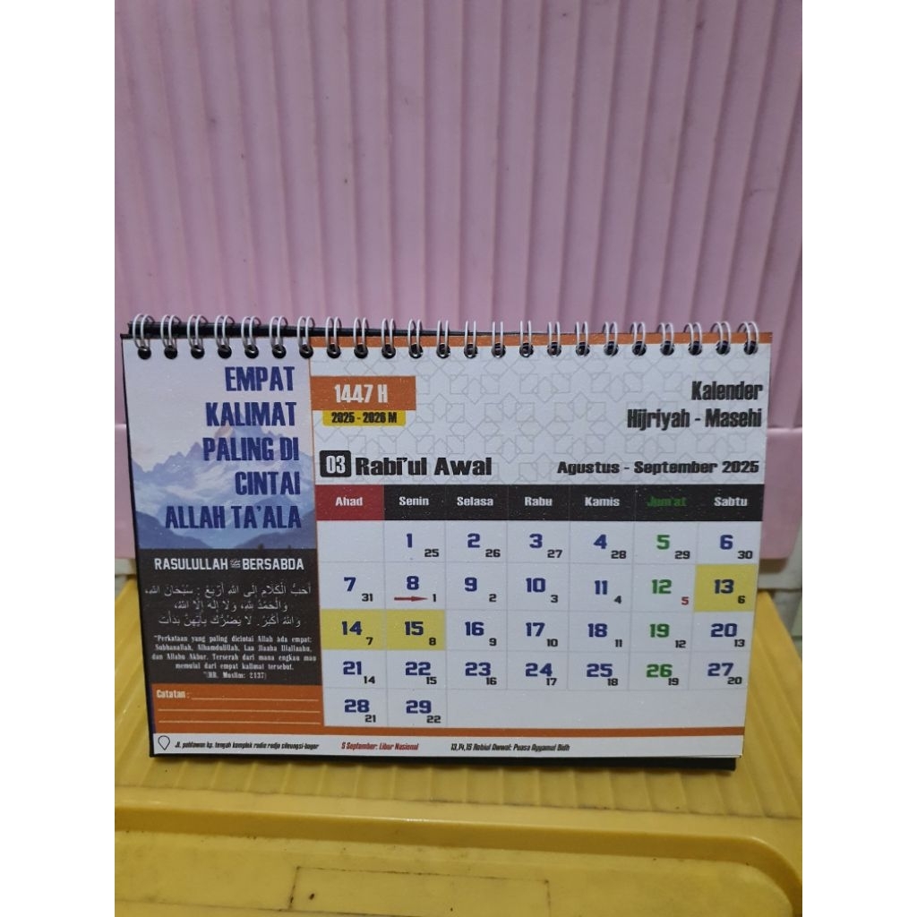 Jual kalender meja hijriyah 1447 H | Shopee Indonesia